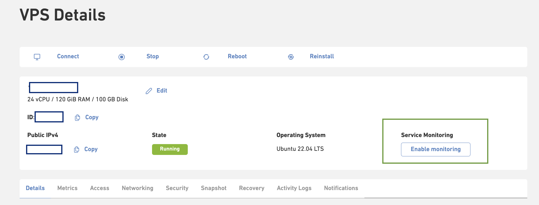 Service monitoring for Leaseweb VPS - Knowledge Base - Leaseweb